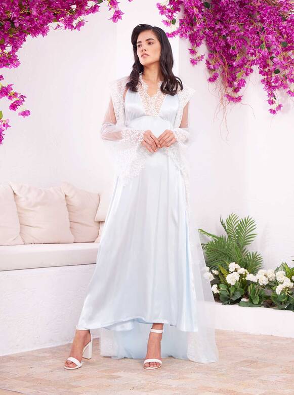 ELISSA UZUN GECELİK & SABAHLIK TAKIM MAVİ - Kaudupul